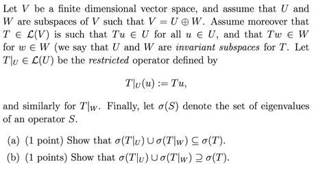 solved let v be a finite dimensional vector space and