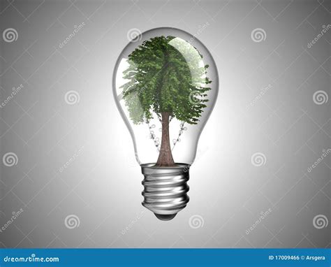 Lightbulb With Green Tree Inside It Stock Illustration Illustration Of Glass Alternative