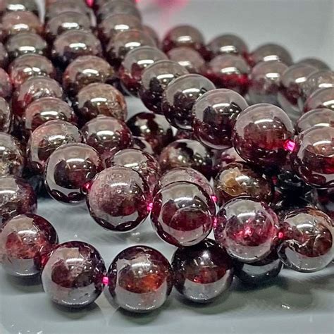 Natural Garnet 4mm Smooth Round Gemstone Beads Strand 11535