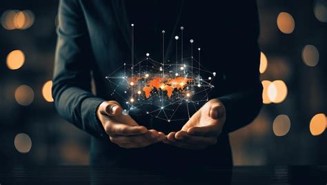 Premium AI Image Businessman Holding Global Network Connection In His Hands