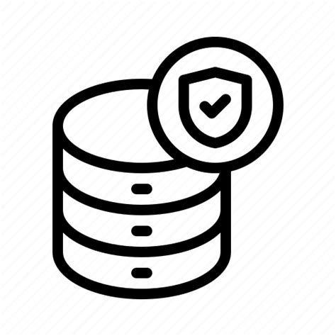 Database Security Technology Shield Approval Server Data Icon