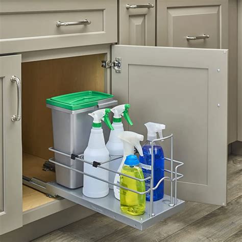 Cabinet Floor Mount Rev A Shelf Waste Container Options Get Decluttered Now