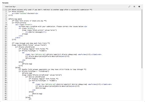 global form templates branch cms documentation