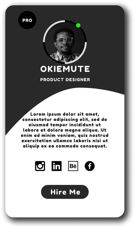Profile Card Design On Behance