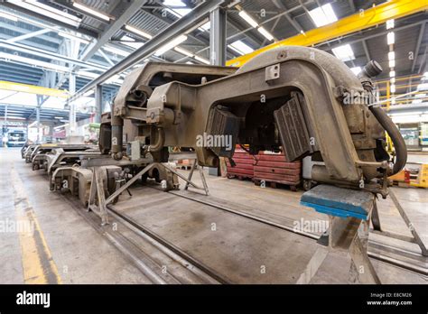 Chassis Of Zurich Tramway Trains During Maintenance At The Central