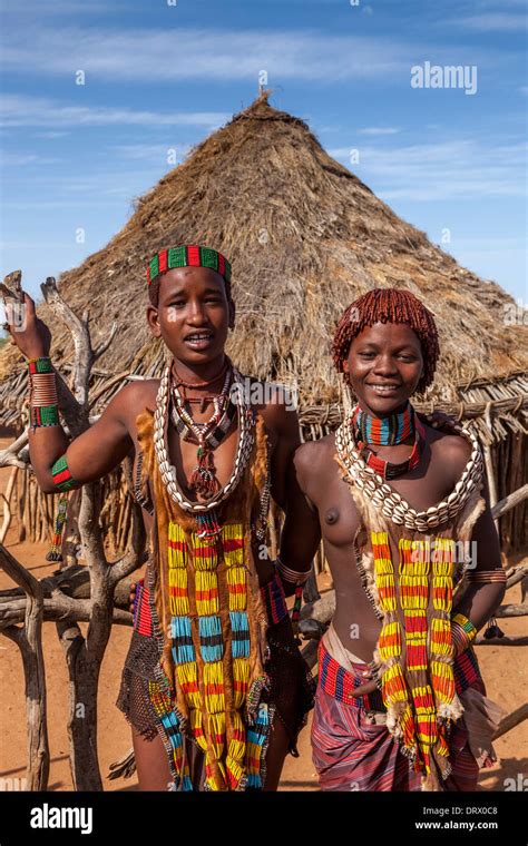 Young Women From The Hamer Tribe Hamer Village Near Turmi Omo Valley