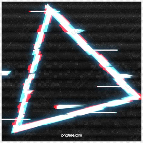 현대 패션 삼각 네온 효과의 결함 테두리 일러스트 디자인경향하얀 Png 일러스트 무료 다운로드 Lovepik