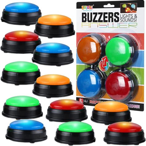deekin 16 pcs game buzzers bulk assorted colored answer
