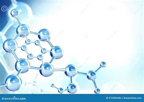 Horizontal Banner With Model Of Abstract Molecular Structure