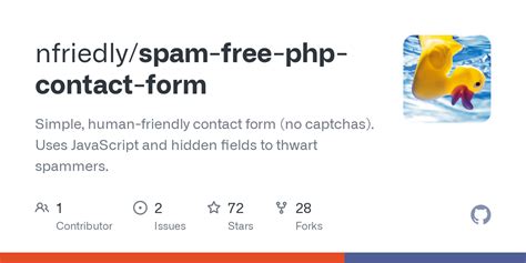 GitHub Nfriedly Spam Free Php Contact Form Simple Human Friendly Contact Form No Captchas