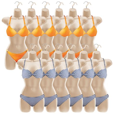 Kigley 12 Pcs Female Mannequin Torso Hanging Mannequin Flesh Colored