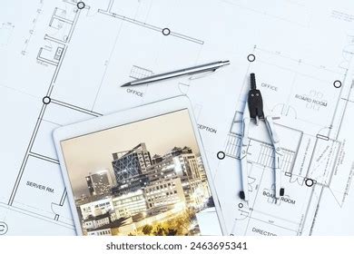 Architecture Floor Plan Tablet Drawing Top Stock Photo Shutterstock