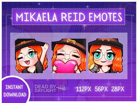 Cute Mikaela Reid Dead By Daylight Survivor Emotes Twitch Discord