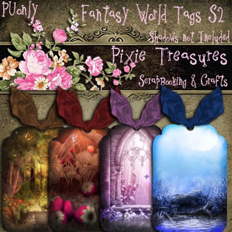 4 Printable Fantasy Tags With Ribbons 2 Etsy