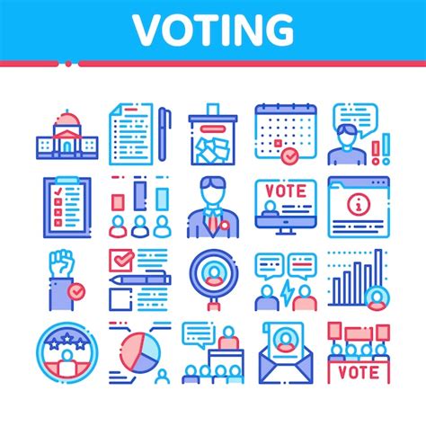 Premium Vector Voting And Election Collection Icons Set