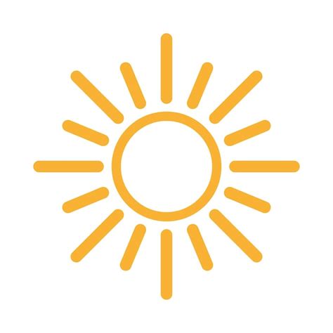 Vector Icon Sun Simple Line Premium Vector