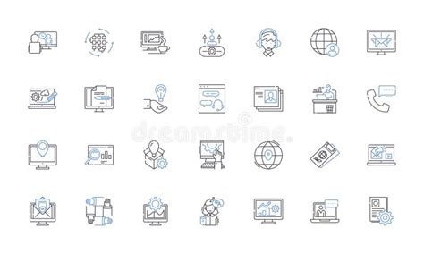 Commercial Workforce Line Icons Collection Employment Staffing