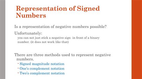 Signed Numbers In Digital Logic Designpptx