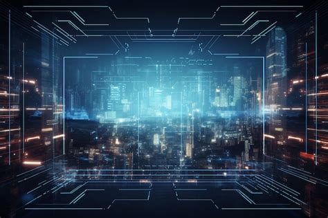 Premium Photo Abstract Technology Background Futuristic User Interface 3d Rendering Ai Generated