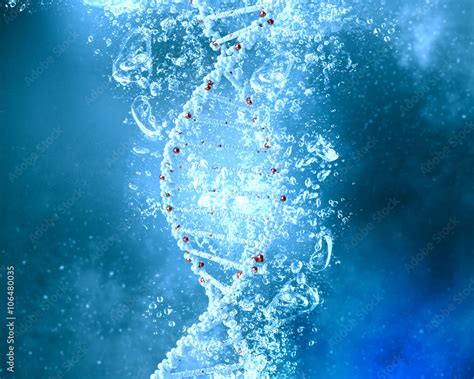 Dna Molecule In Water Stock Illustration Adobe Stock