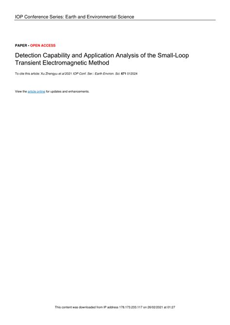 Pdf Detection Capability And Application Analysis Of The Small Loop