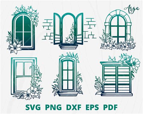 Windows Svg Bundle Window Svg Window With Flower Svg Open Etsy Australia
