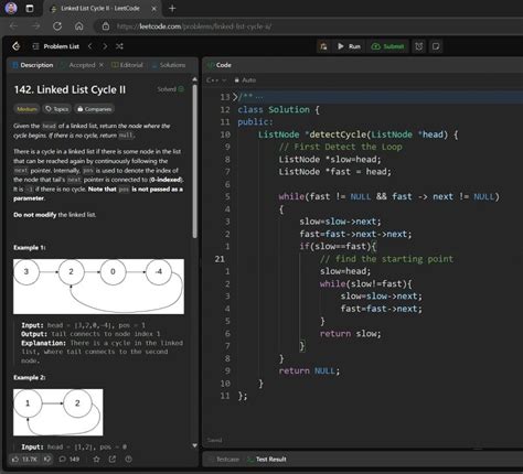 Tushar Singh On Linkedin Linkedlist Cycledetection Twopointers Leetcode Coding Algorithm
