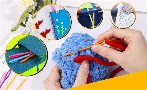 Lunarm 50pcs Plastic Sewing Needles 7cm276inch Large Eye Yarn