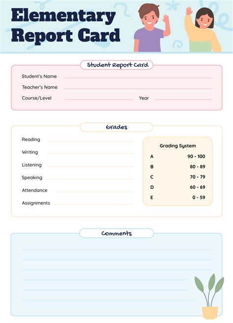 Elementary Report Card Template