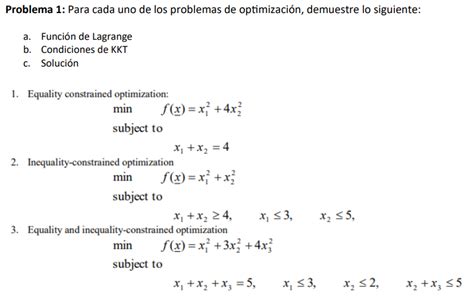 Solved For Each Of The Following Optimization Problems Show Chegg
