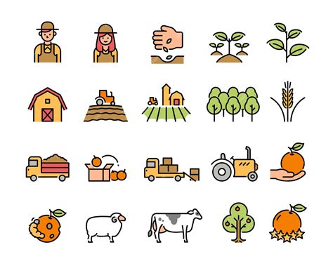 Premium Vector Set Icons For Farming Growing Crops