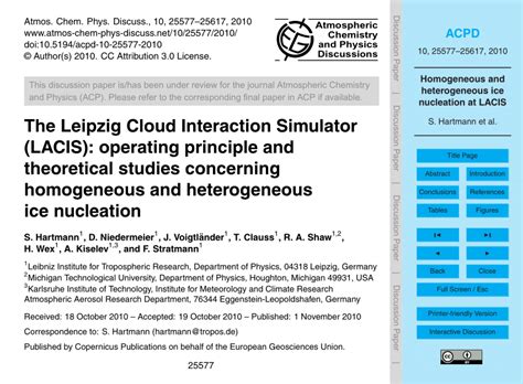 Pdf The Leipzig Cloud Interaction Simulator Lacis Operating Principle And Theoretical