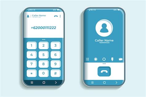 전화 통화 화면 인터페이스 그림 무료 벡터