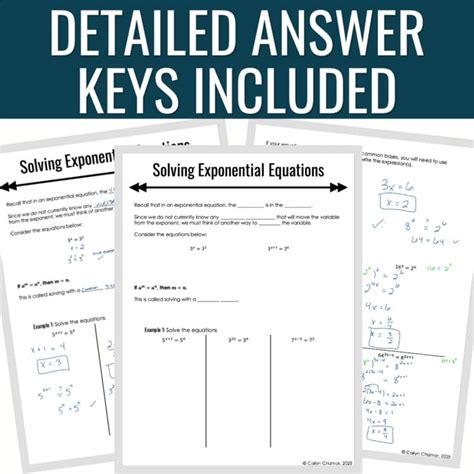 Solving Exponential Equations With Common Bases Guided Notes For Algebra 1