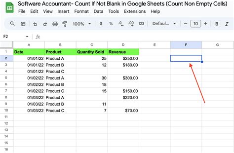 Count If NOT Blank In Google Sheets Count Non Empty Cells