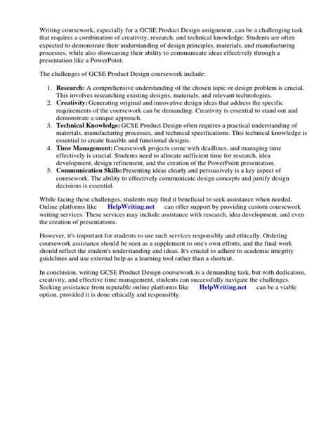 Gcse Product Design Coursework Powerpoint Pdf Textiles Plastic