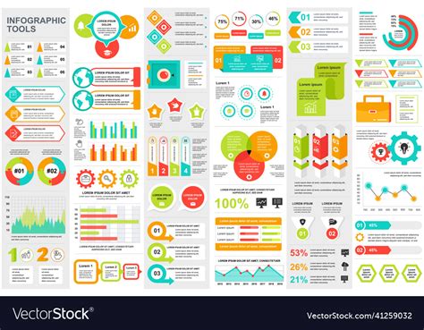 Bundle Infographic Elements Data Visualization Vector Image