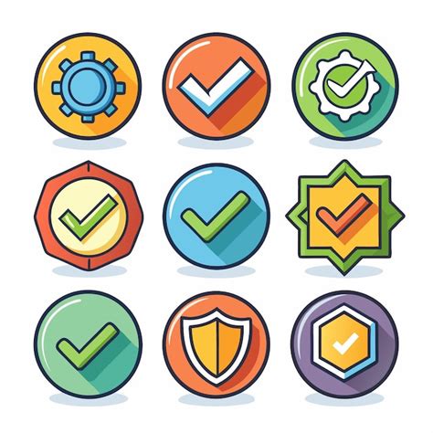 Premium Vector Colorful Check Mark Icons For Approval And Confirmation
