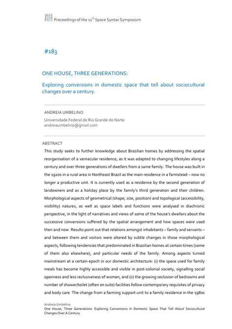 Pdf Proceedings Of The 11 Th Space Syntax Symposium