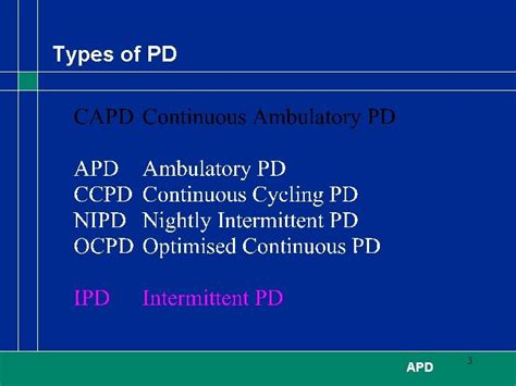 Therapy Modality Automated Peritoneal Dialysis Apd Renal Division