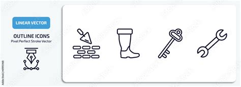 Construction Tools Outline Icons Set Construction Tools Thin Line Icons Pack Included