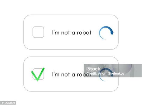 Template For Entering Captcha Im Not A Robot Stock Illustration