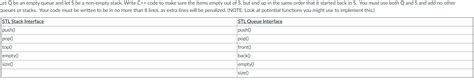 Solved Let Q Be An Empty Queue And Let S Be A Non Empty