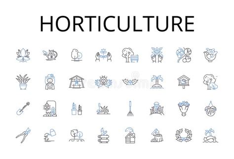 Horticulture Line Icons Collection Gardening Cultivation Agronomy