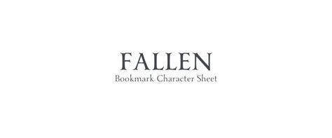 Fallen Rpg Bookmark Character Sheet By Eilonwy