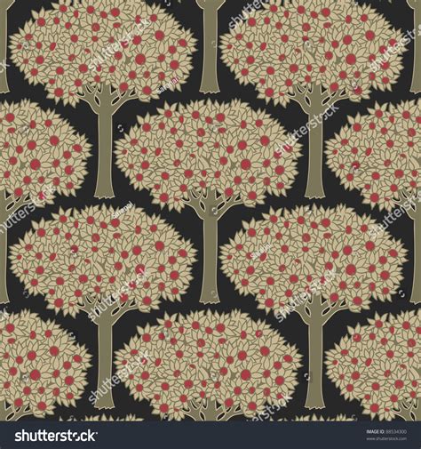 Seamless Pattern Trees Vector Illustration Stock Vector Royalty Free Shutterstock