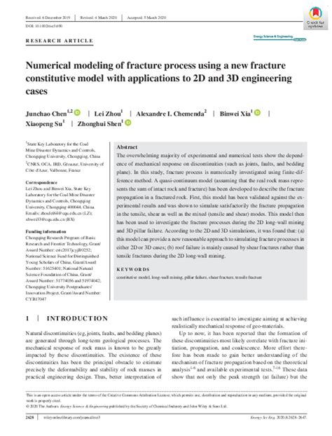 pdf numerical modeling of fracture process using a new fracture