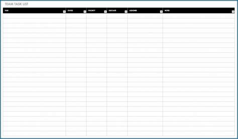 Free Printable Task List Template Excel