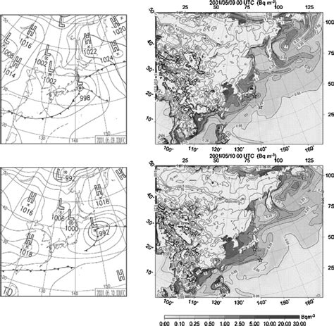 Surface Weather Chart And Calculated Horizontal Distribution Of Surface Download Scientific