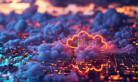 Cloud Computing Background With Server Racks And Digital Data Streams Stock Image Image Of